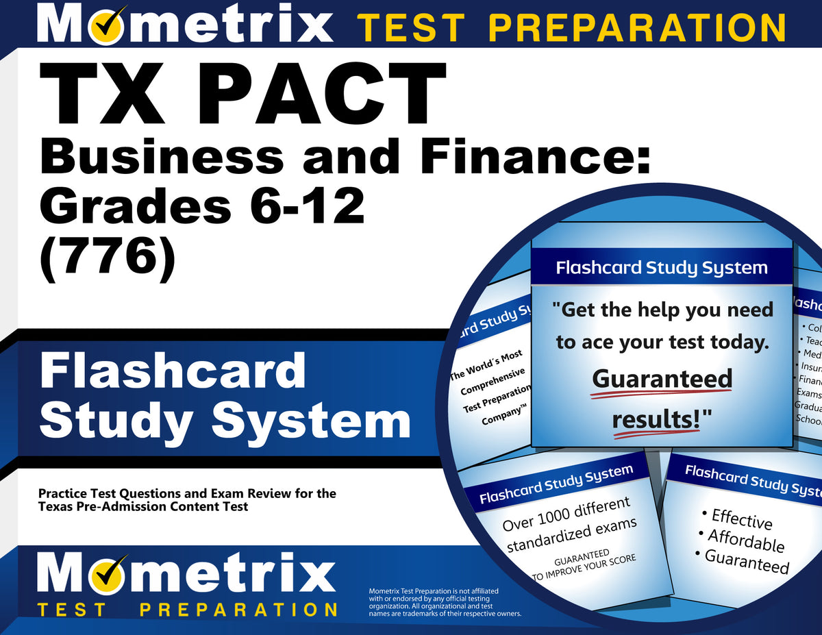 TX PACT Business and Finance: Grades 6-12 (776) Flashcard Study System ...